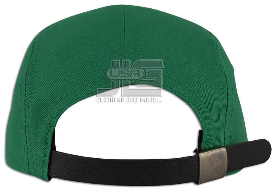 5 Panel Solid Camo Strap-back Adjustable Leather Strap Cap Hat JLGUSA ...