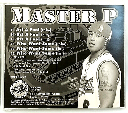 (CD) Master P ‎– Act A Fool/Who Want Some , Promo, koc-ds-5723, Single ...