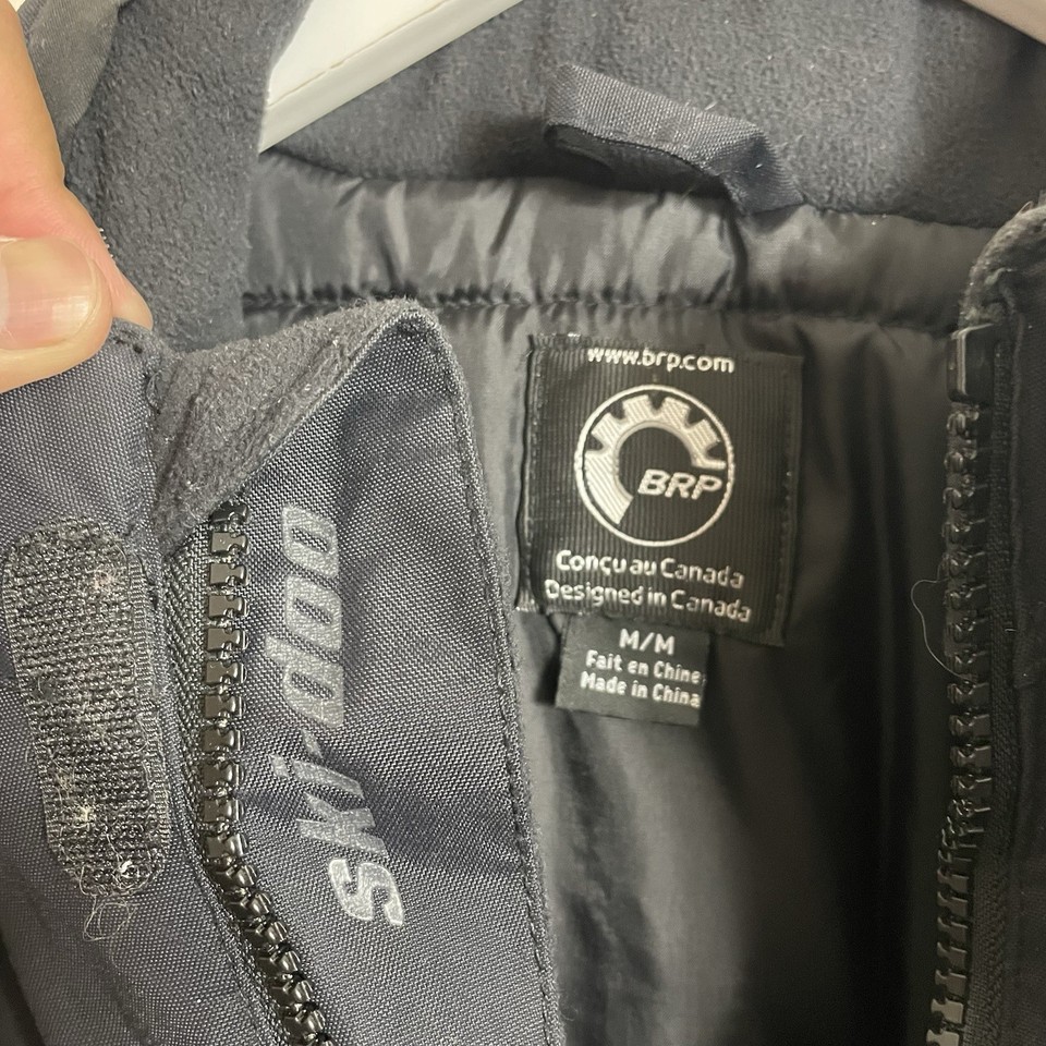 Skidoo RPM Snowmobile Jacket Black Zip Up Reflective Material Ski ...