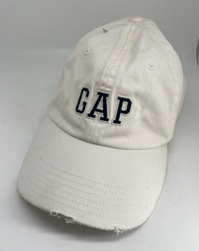 Gap White Distressed Ball Cap Hat Adjustable | eBay