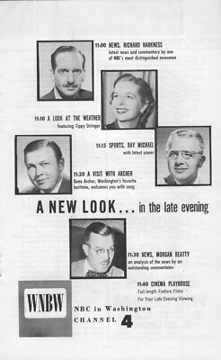 1953 WNBW TV NEWS AD~TIPPY STINGER RAY MICHAEL MORGAN BEATTY~GENE ...