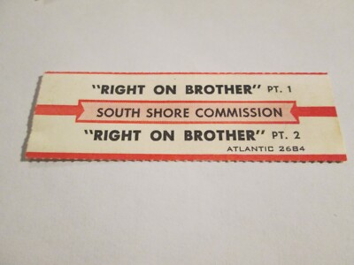 South Shore Commission - Right on Brother Orig 1969 Jukebox Strip | eBay