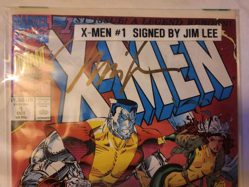 X- MEN # 1 - SIGNED by JIM LEE Non Slabbed W/ Certificate Of ...