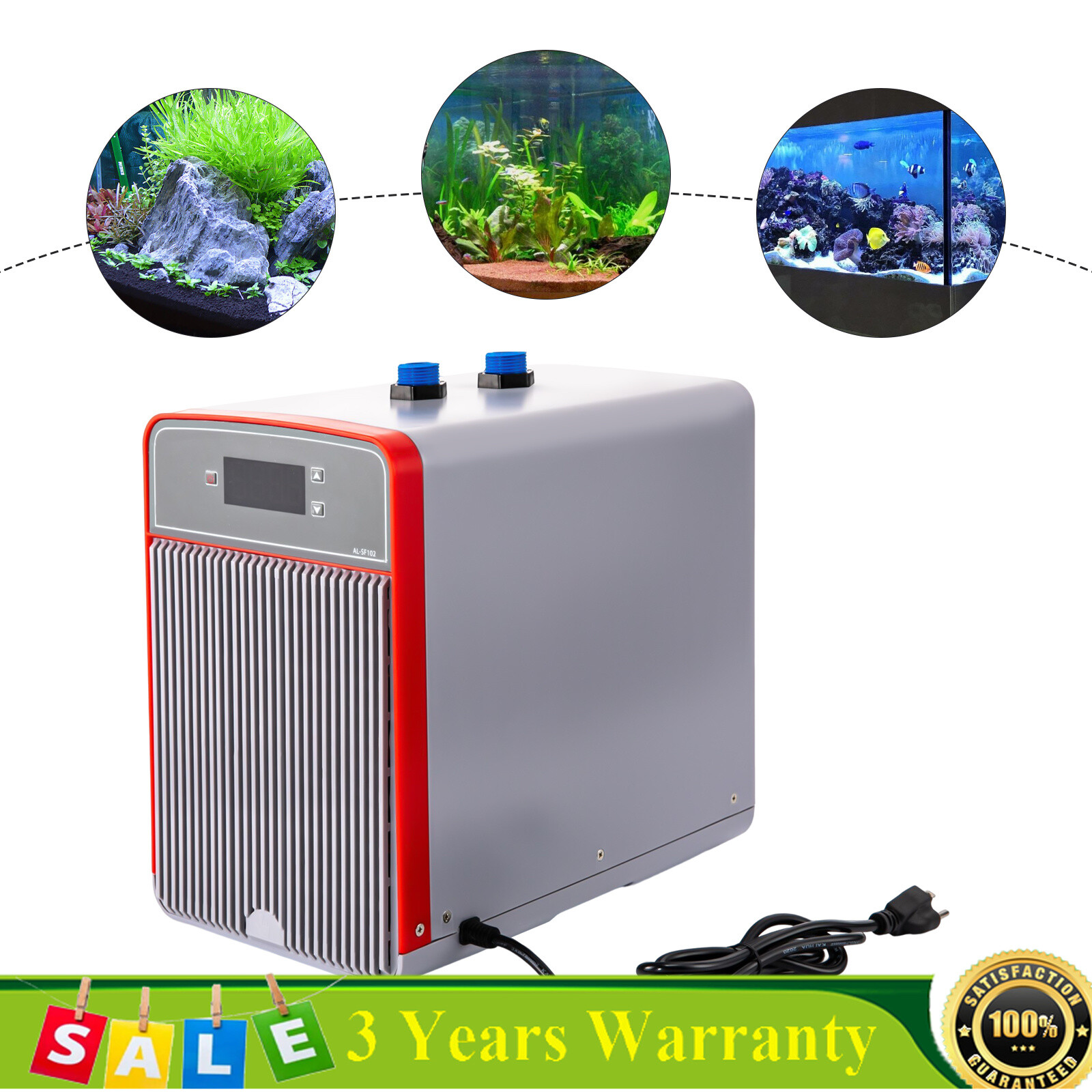 Aquarium Chiller 160L Hydroponic Water Chiller 1/10 HP 49 Gal Fish Tank ...
