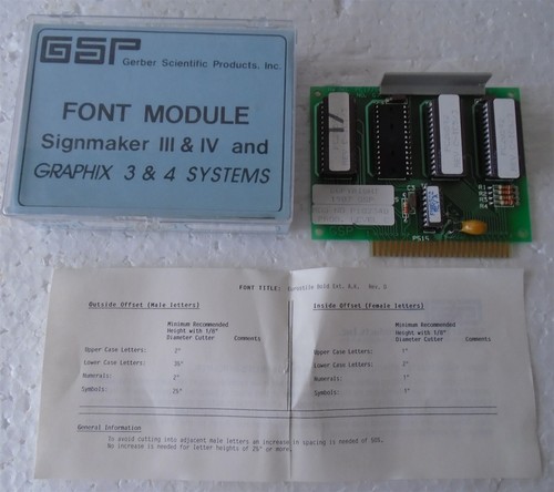 Gerber Scientific Products Sign Maker Font Module Model # P18234D Prog ...