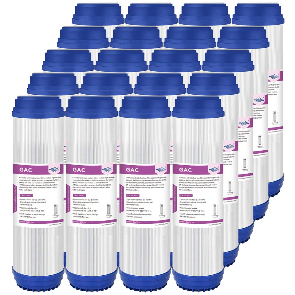 25 Pack 10"x2.5" Granular Activated Carbon Water Filter GAC Replacement ...
