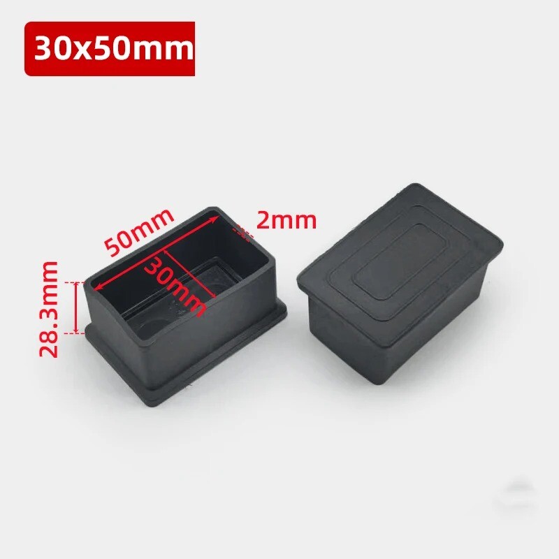 Square Chair Leg Caps Anti-Slip Rubber Chair Tips Table Chair Floor ...