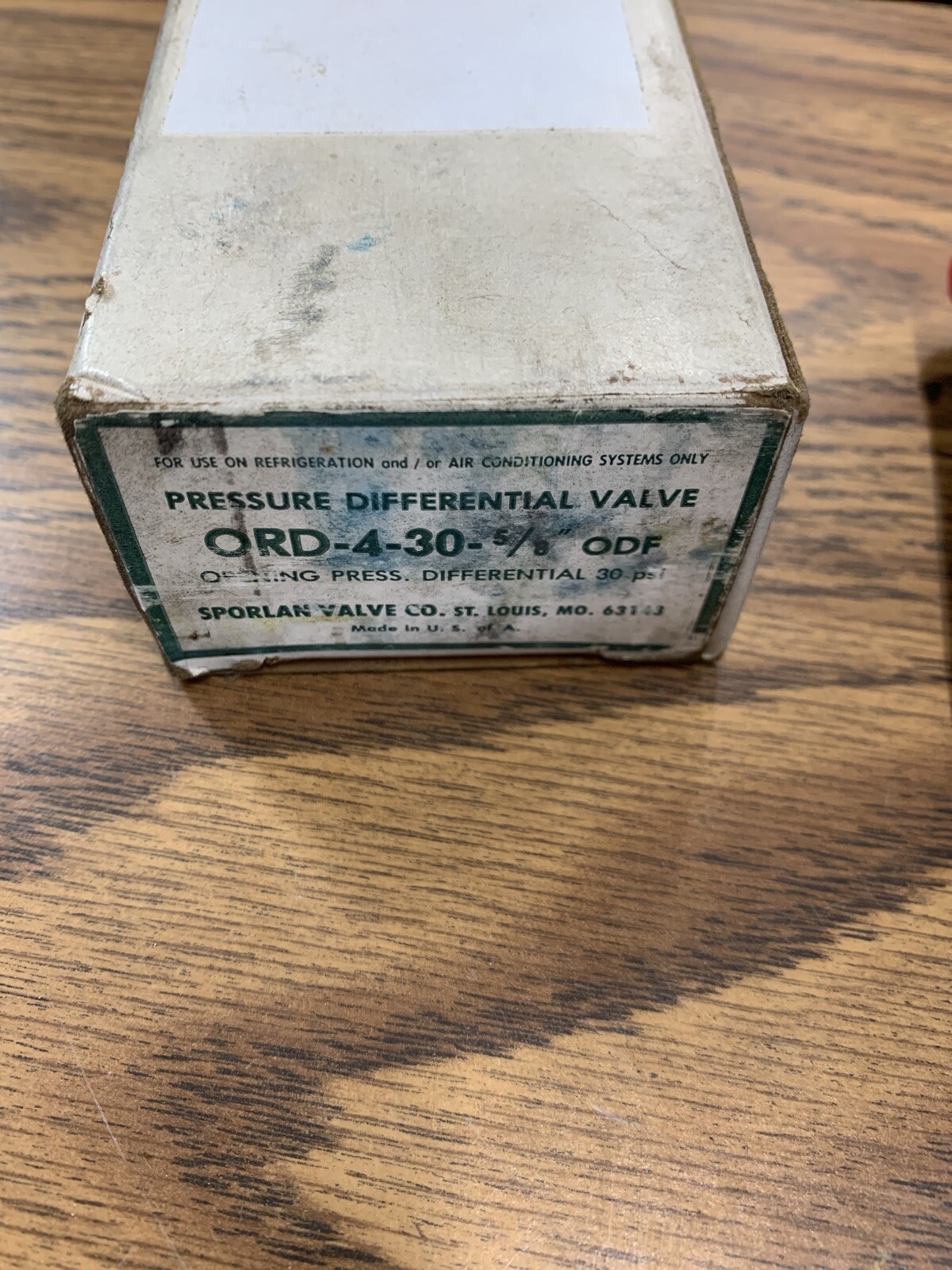 SPORLAN PARKER ORD-4-30-5/8" ODF ORD-4-30 PRESSURE DIFFERENTIAL VALVE ...