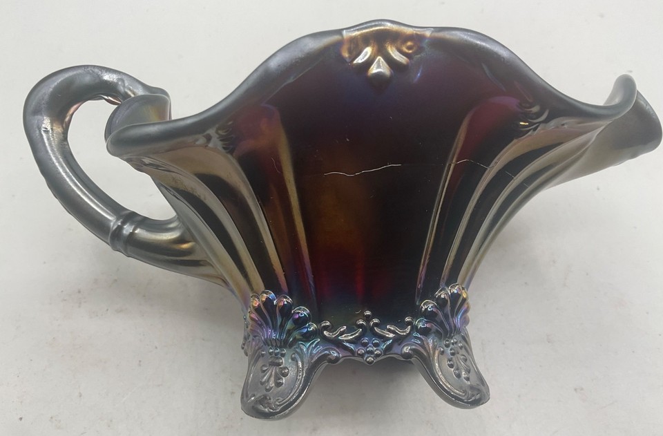 LOVELY VINTAGE CARNIVAL NORTHWOOD PURPLE CREAMER OR GRAVY BOAT “SUPER ...