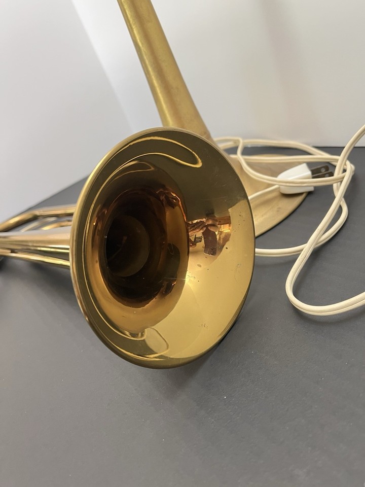Vintage Lamp, Getzen Deluxe Bugle Trumpet 1 Valve Brass Instrument ...