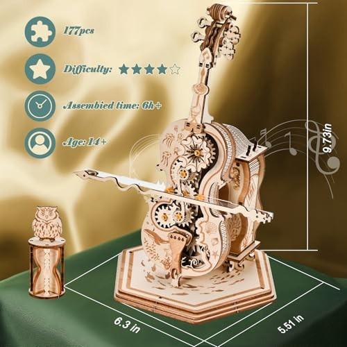 Cello Music Box – DIY 3D Wooden Puzzle for Teens & Adults | eBay