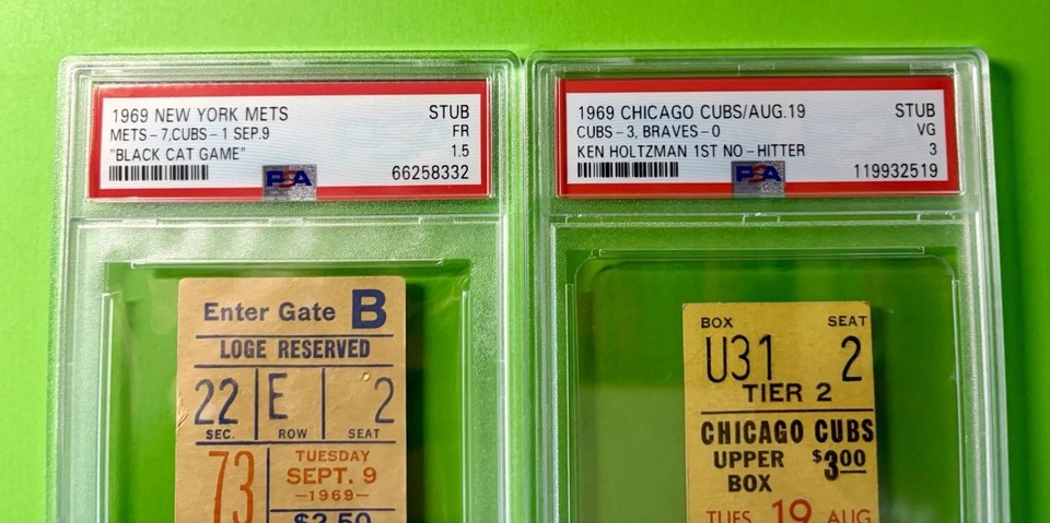 1969 CHICAGO CUBS NO HITTER & BLACK CAT GAME Tickets HOLY GRAIL | eBay