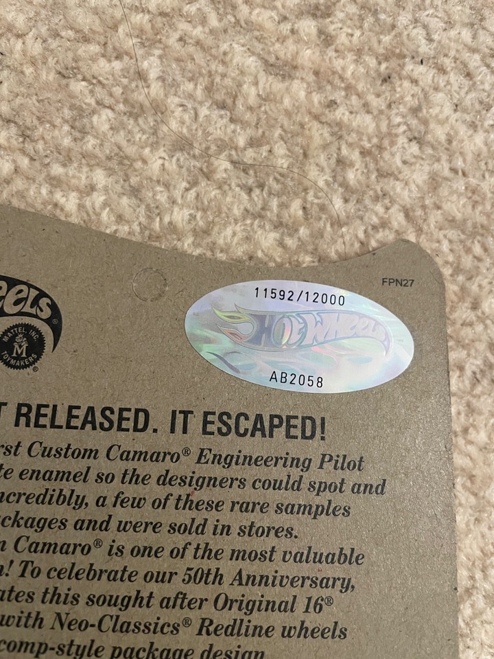 Hot Wheels RLC 2018 50th Anniversary ‘67 Custom Camaro #11592/12000 | eBay