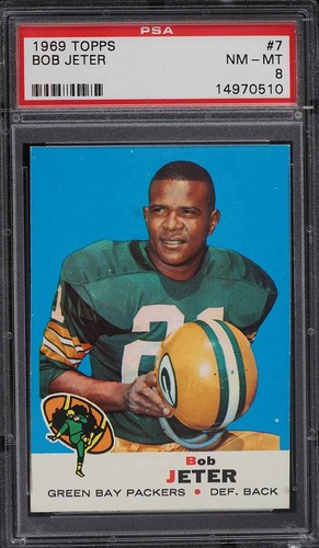 1969 Topps FB Card # 7 Bob Jeter Green Bay Packers HOF PSA 8 NM-MT | eBay