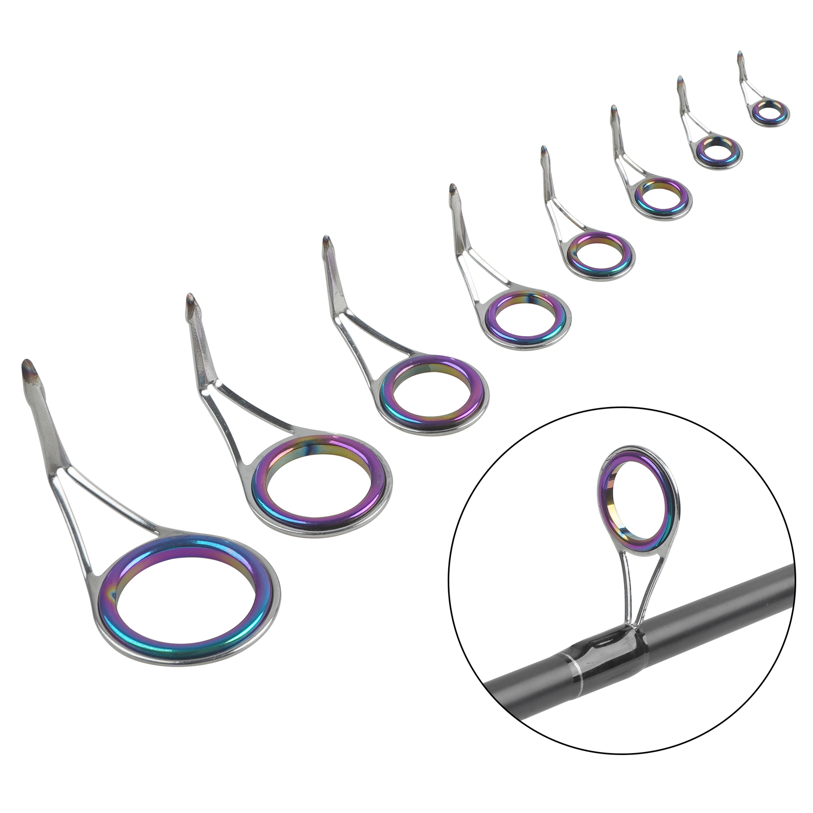 8pcs Fishing Rod Guides Repair Kit Stainless Steel Single/Double Leg ...