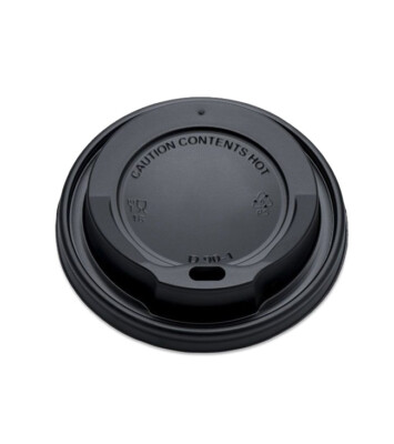 Disposable Plastic Black Sip Lids 90mm Coffee Tea Hot/Cold Drinks For ...