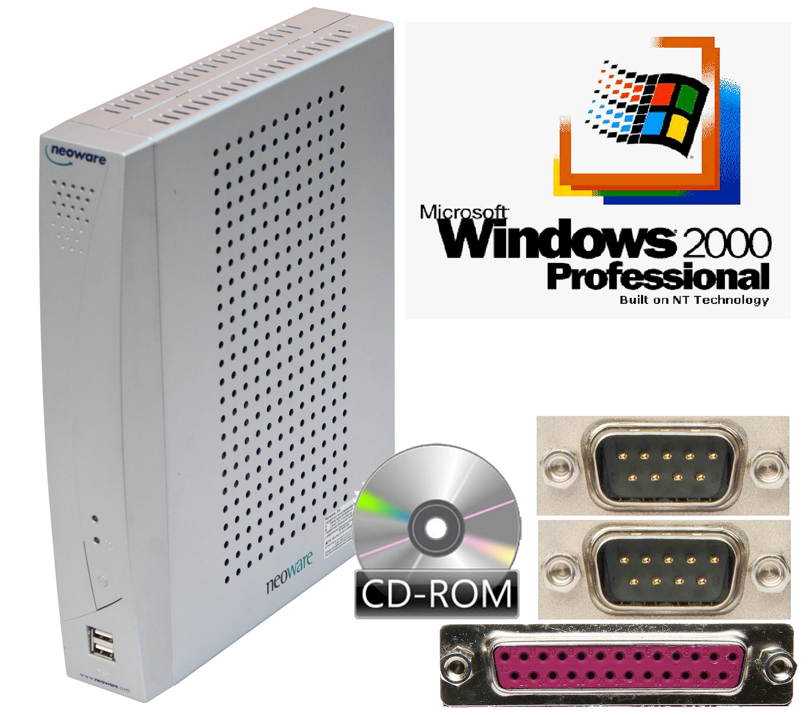 Windows 2000 Computer 40GB Hard Drive CD-ROM RS-232 Serial LPT Parallel ...
