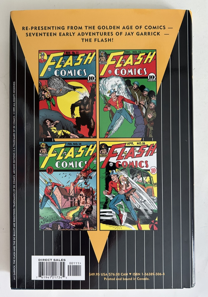 DC Golden Age Flash Archives Vol. 1 Hardcover Reprints Comics #1-17 ...