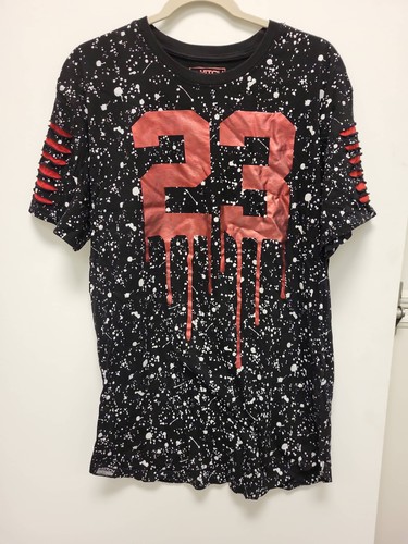 SWITCH Remarkable Mens T-Shirt Size L Black Red 23 Graphic Short Sleeve ...