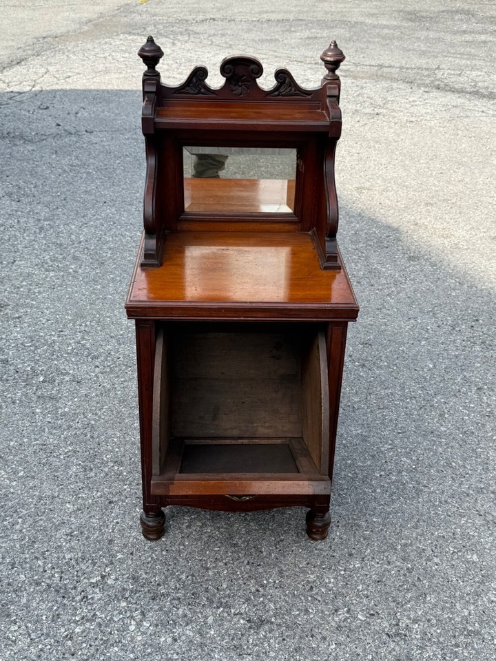 antique victorian coal cabinet bedside table night stand 1880 clean ...