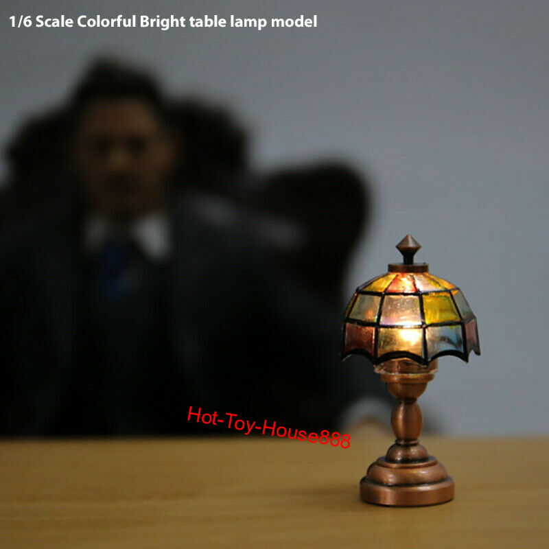 1/6 Scale Colorful Table Lamp Desk Lamp Bright Scene Prop Fit 12 ...