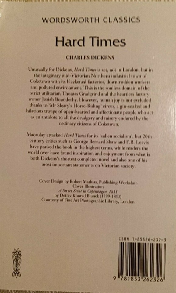 Wordsworth Classics : Hard Times by Charles Dickens (1995, paperback ...