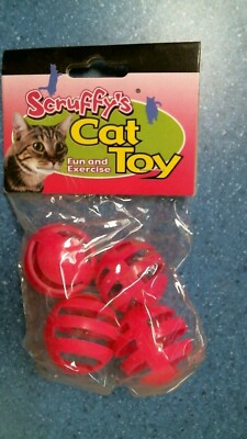 Boss Pet Scruffy's Cat Toy, "Pink Plastic Balls" Fun & Exercise, FREE ...
