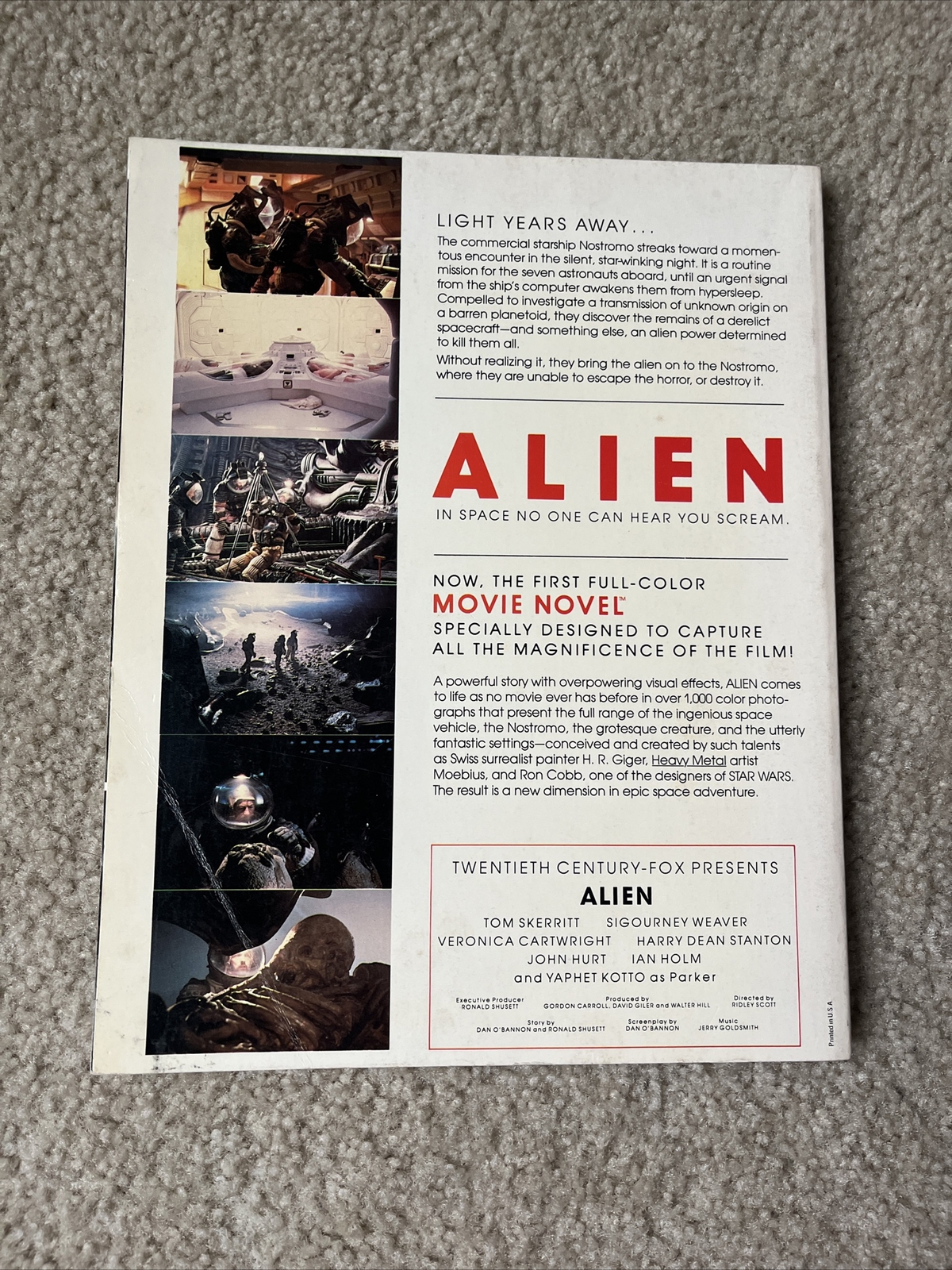 Alien Movie Novel Edited by Richard J. Anobile Paperback 1979 Great ...