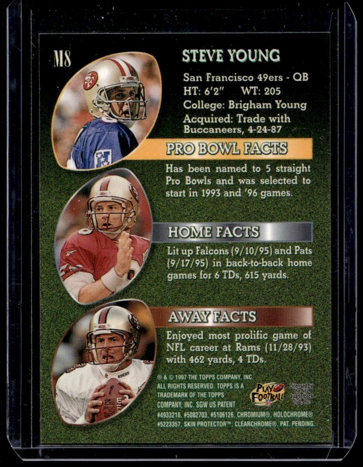 1997 Topps #M8 Steve Young Mystery Finest Bronze Refractors | eBay