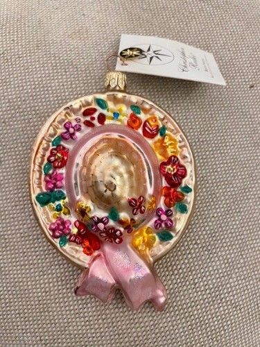 Christopher Radko Bonny Spring Hat Flowers Christmas Ornament Summer ...