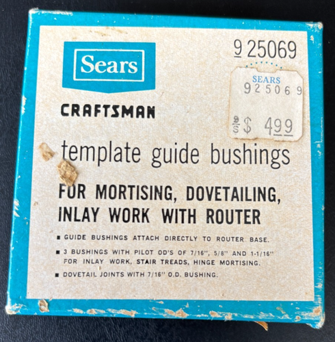 Sears Craftsman Template Guide Bushings Router 3 Sizes 9 25069 IN BOX ...