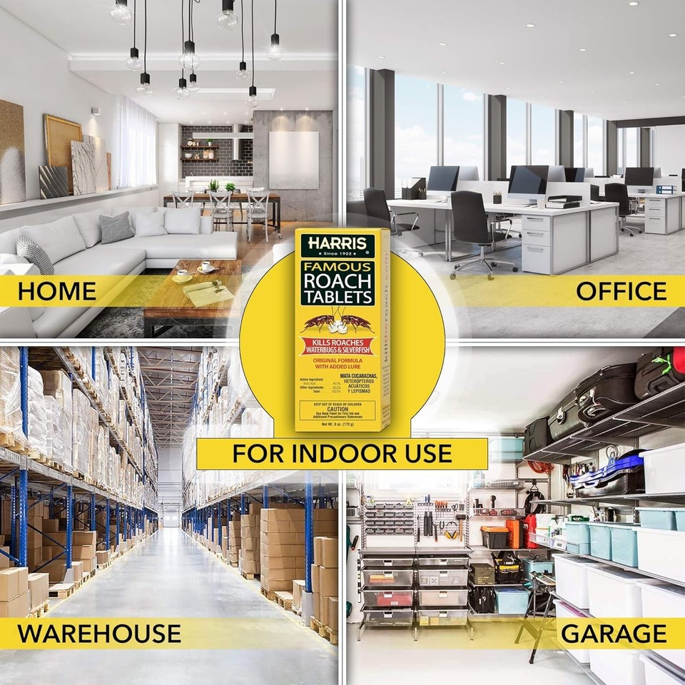 Harris Roach Tablets, Boric Acid Roach and Insects Killer with Lure ...