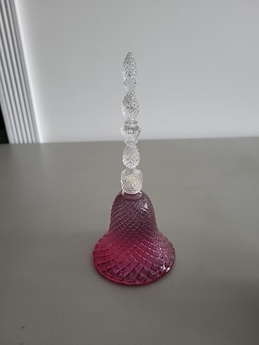 Vtg Avon Rosepoint Bell Roses Roses Cologne Cranberry Glass 1977 8 1/2 ...