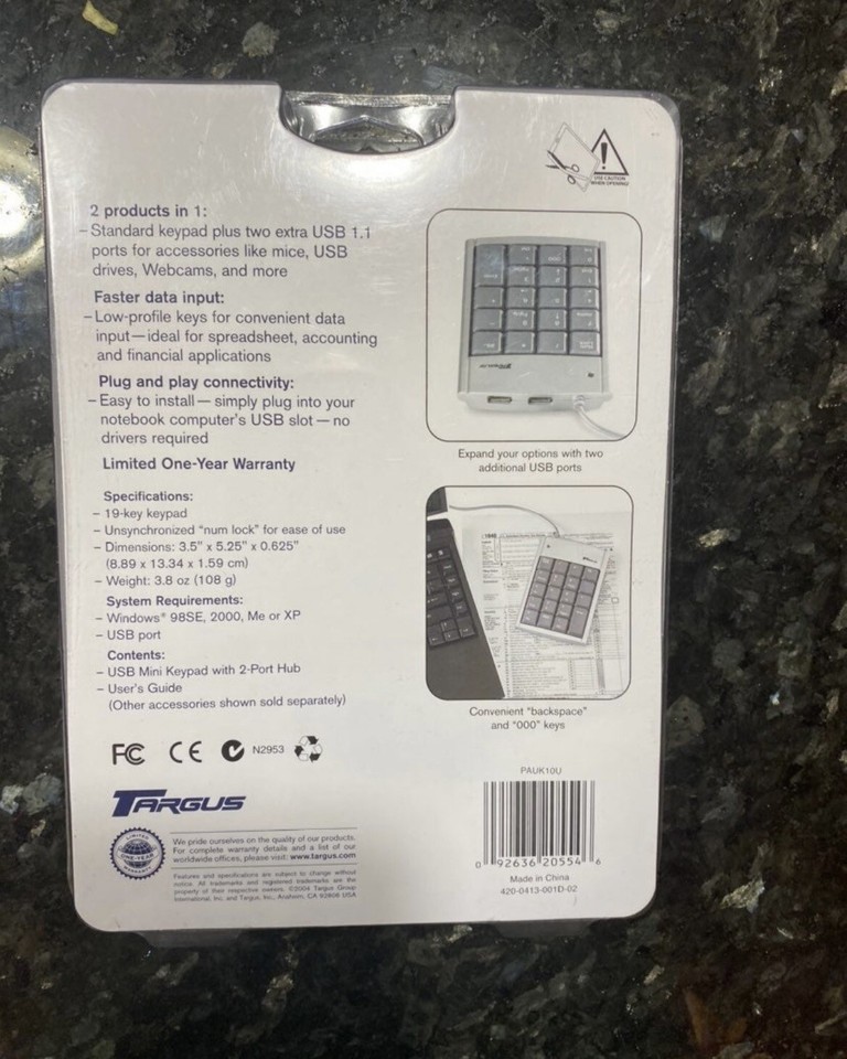 Genuine Targus USB Numeric Keypad PAUK10U New | eBay