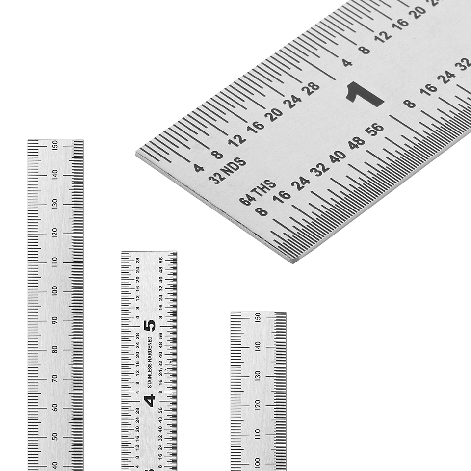 Machinist Ruler 6 Inch Stainless Steel Precision Metric and Imperial 3 ...