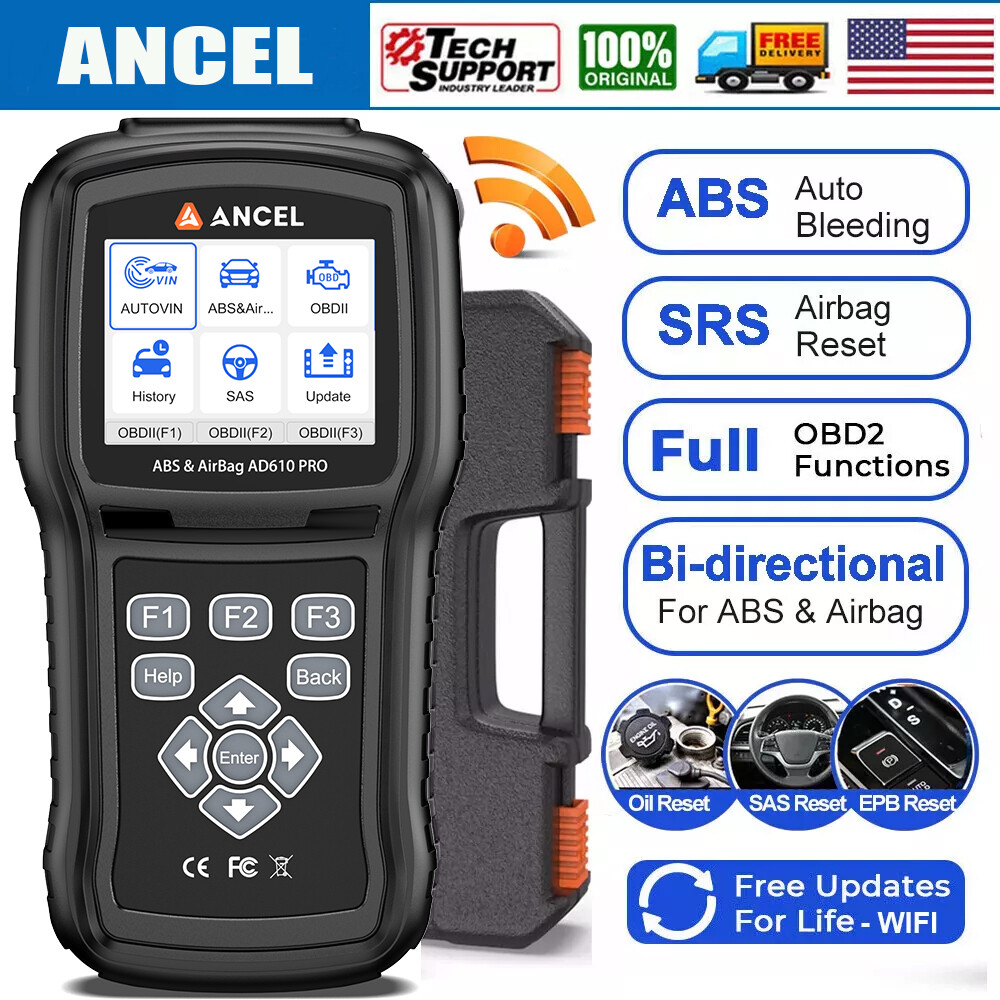 ANCEL AD610 PRO OBD2 Scanner ABS Brake SRS Air-bag Scanner Car Bleed ...