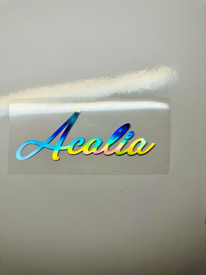 Holographic Name Personalized Decal Sticker, Custom Vinyl Lettering ...