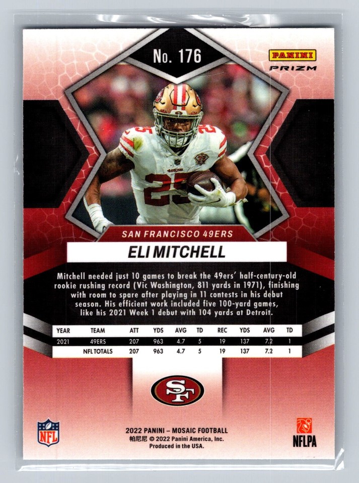 Eli Mitchell 2022 Panini Mosaic Football #176 Green Prizm San Francisco 49ers | eBay