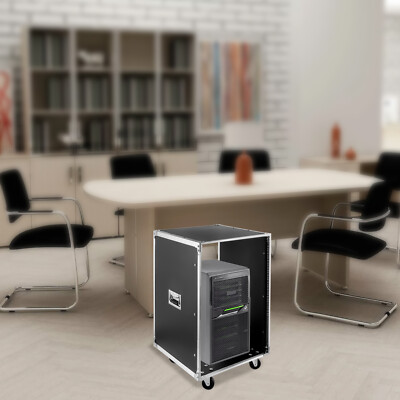 16U Server Rack Open Frame Rolling Network Data Rack 19 inch w/ Casters ...