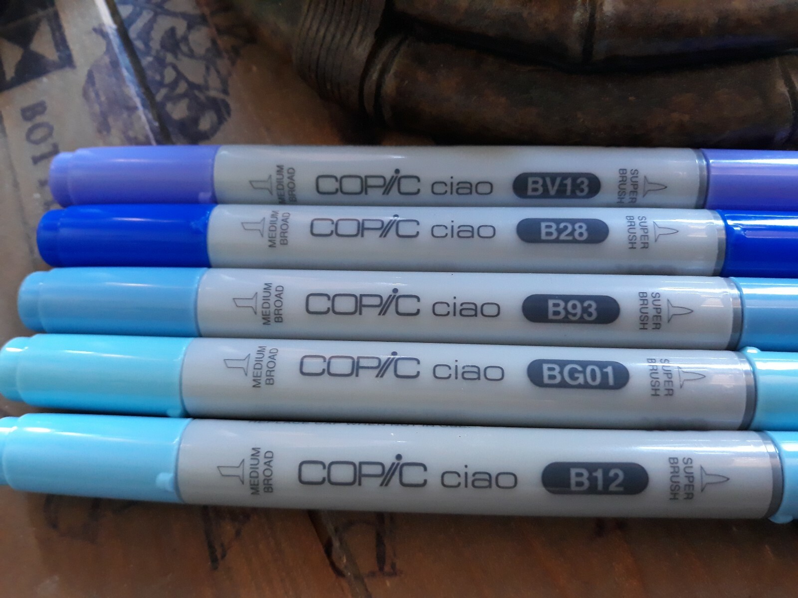 5pc Copic CIAO Markers -ASSORTMENT Set BV13 B28 B93 B12 BG01 BLUE | eBay