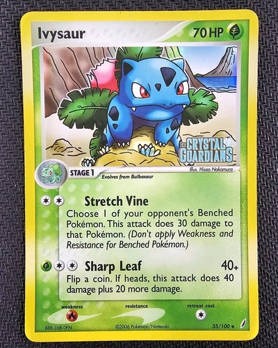 Pokémon Ivysaur 35/100 Reverse Holo Rare Card EX Crystal Guardians ...