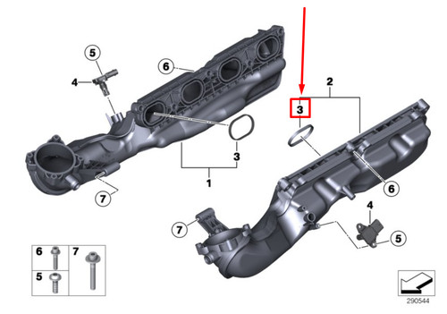 BMW 7 F01, F02 INTAKE MANIFOLD GASKET 11617637306 7637306 NO DUTY TO 🇺🇸 ...