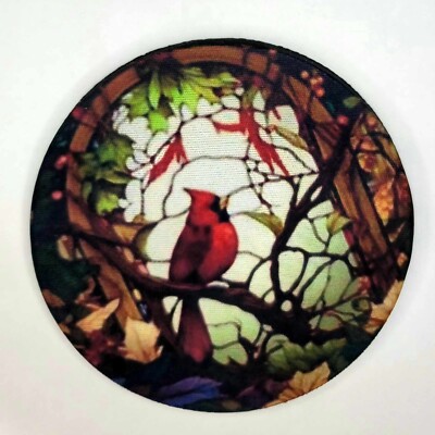 Red Cardinal 4" round Neoprene absorbable Coasters for home or office ...