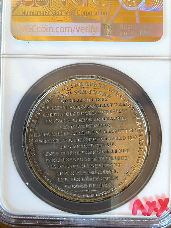 1844 CHARLES STRATTON ' TOM THUMB ' BHM-2157V NGC UNC DETAILS | eBay