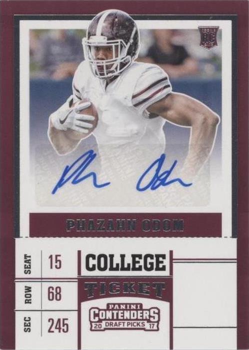 2017 Panini Contenders Draft Picks - College Ticket Phazahn Odom #216 ...