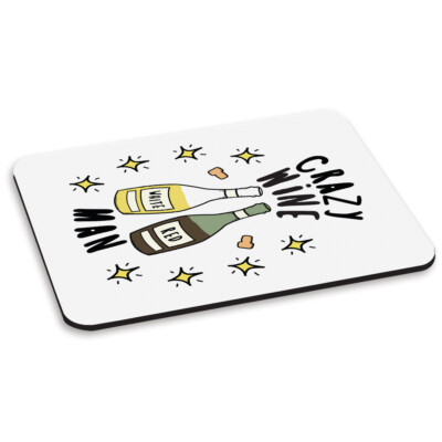 Crazy Wine Man Stars PC Computer Mouse Mat Pad Funny Joke Drunk Dad ...