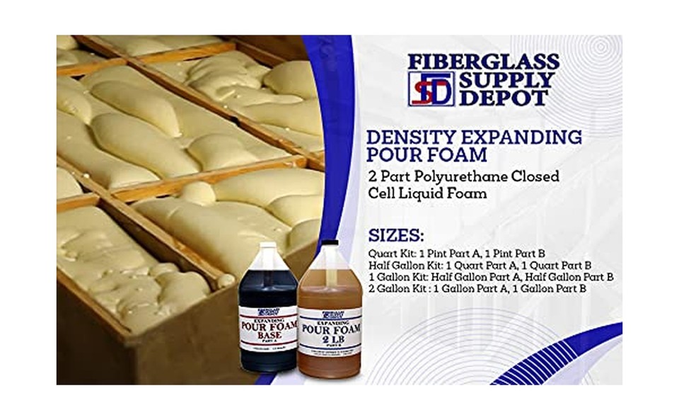 2 Lb Density Expanding Pour Foam, 2 Part Polyurethane Closed Cell ...