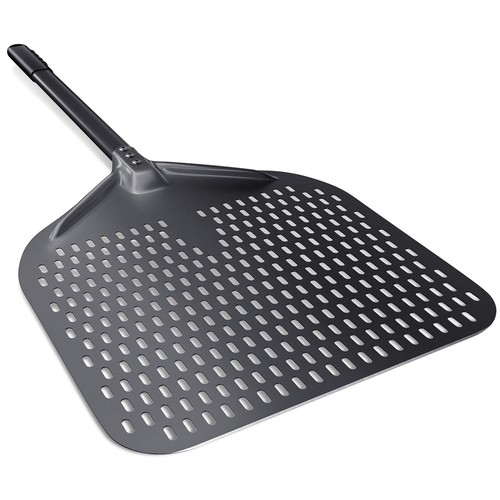 NUTUNI 14" Perforated Pizza Peel, 14" x 16" Lightweight Aluminum Pizza ...