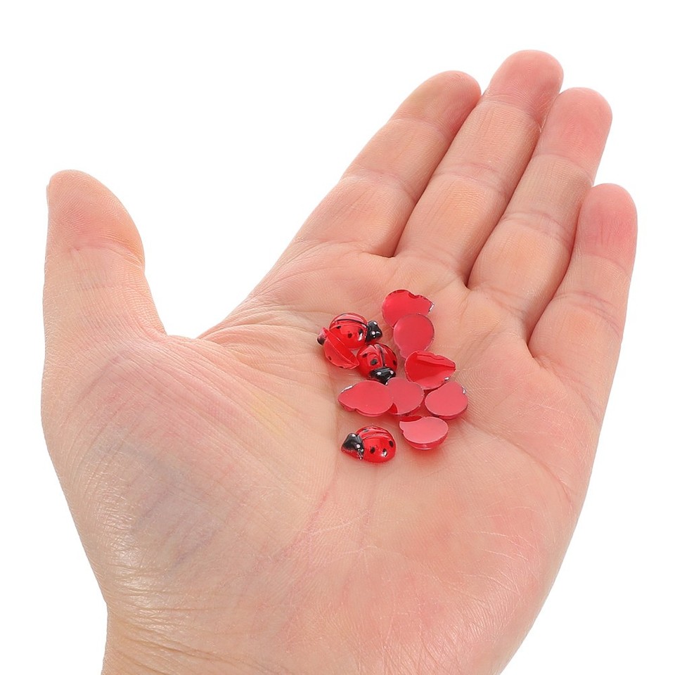 100 Pcs Mini Resin Animal Ladybug Bead Garland Caterpillar Stickers ...