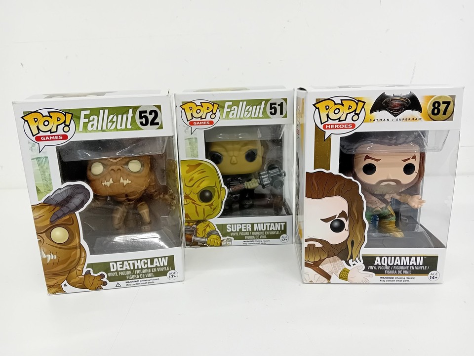 FUNKO POP Vinyl Figure Bundle Fallout Deathclaw Super Mutant Aquaman ...